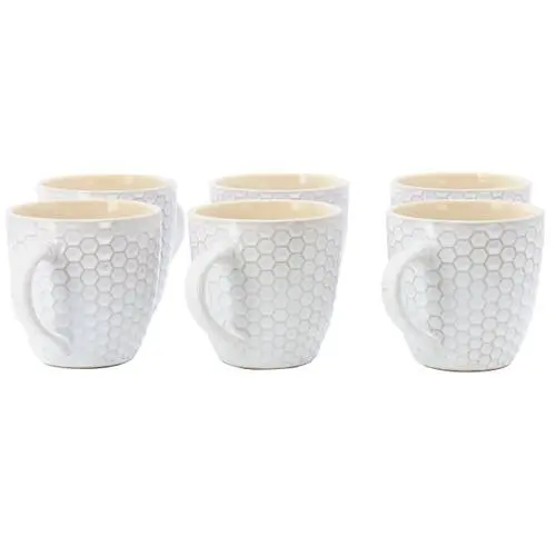 ELAMA Honeycomb 6 Piece 15 Ounce Mug Set