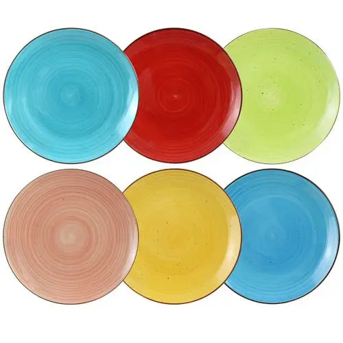 ELAMA Sebastian 6 Piece Stoneware Dinner Plate Set