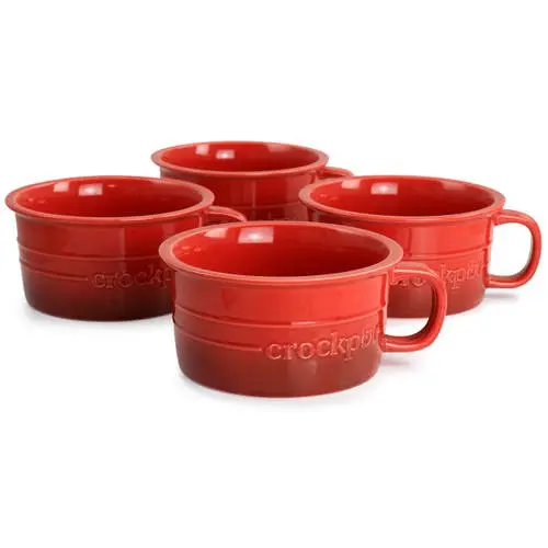 CROCK-POT Appleton 24oz Stoneware 4 Piece Soup Mug Set