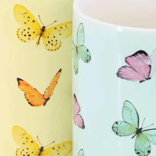 GIBSON HOME Butterfly Pop 4 Piece 18 Ounce Stoneware Mug Set