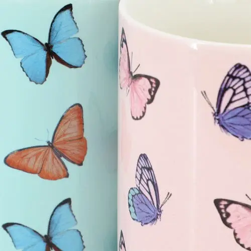 GIBSON HOME Butterfly Pop 4 Piece 18 Ounce Stoneware Mug Set