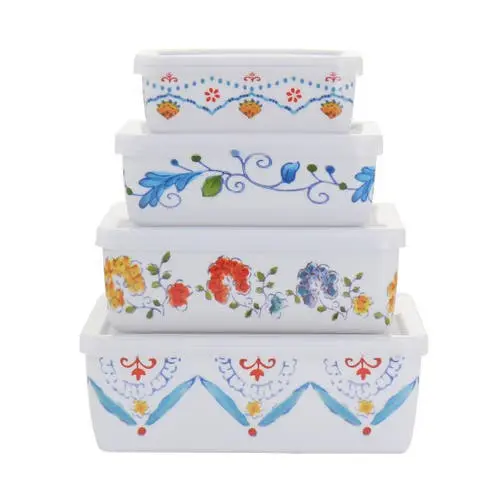 GIBSON HOME 8 Piece Anaya Rectangular Nesting Food Storage Set - Multi