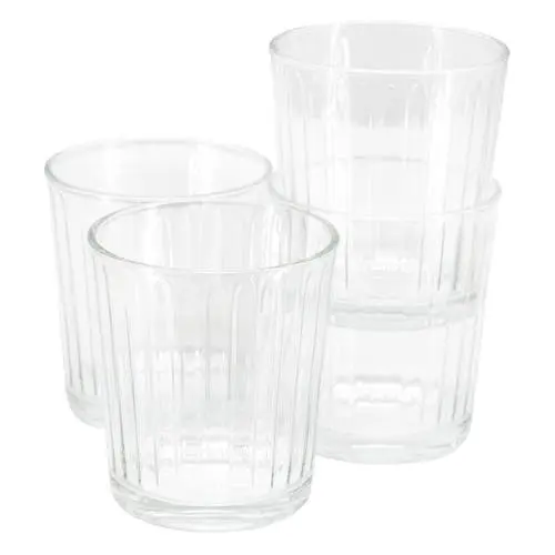 GIBSON HOME Moonstone 4 Piece 13.5 Ounce Double Old-fashioned Glass Set - Clear