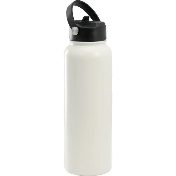GIBSON HOME Marina 38oz Stainless Steel Thermal Bottle With Lid - White