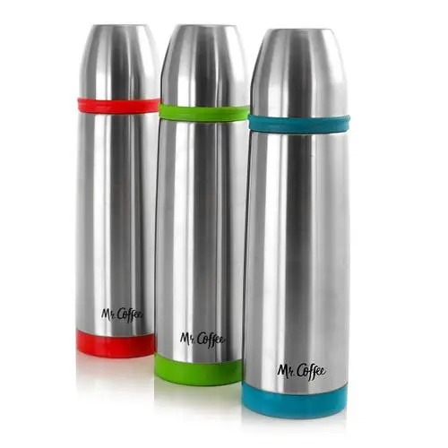 MR COFFEE Altona 3 Piece 27 Ounce Stainless Steel Thermal Travel Bottles - Green