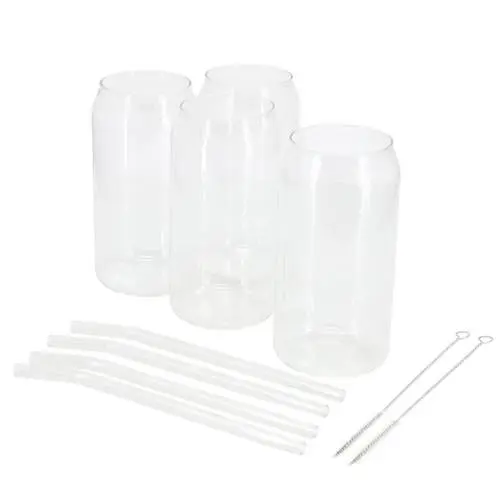 GIBSON HOME Zadie 10 Piece Glass Tumbler And Straw Set - Clear