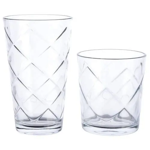 GIBSON HOME 16 Piece Lattice Glassware Drinkware Set