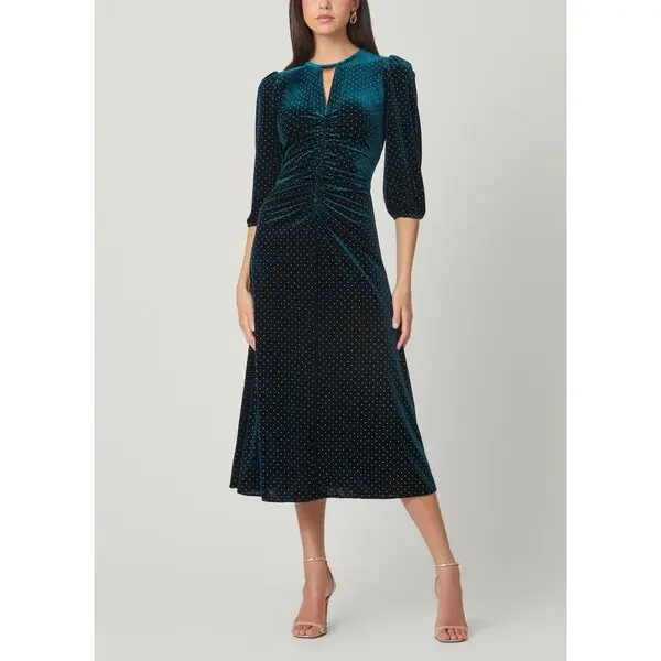 Shoshanna Luna Studded Velvet Dress