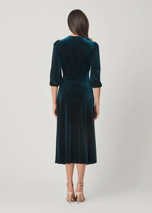 Shoshanna Luna Studded Velvet Dress