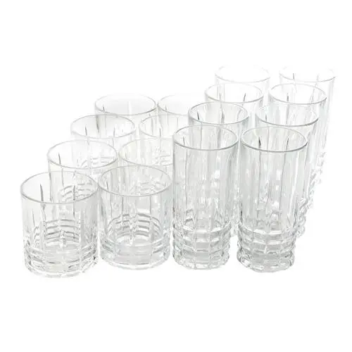 GIBSON HOME Jewelite 16 Piece Tumbler And Double Old Fashioned Glass Set - Clear