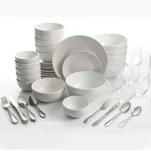Gibson All U Need 60 Piece Ceramic Dinnerware Combo Set With Drinkware And Flatware