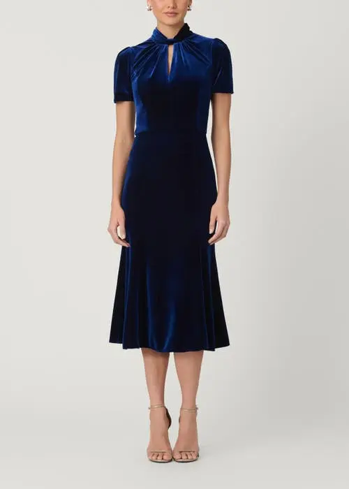 Shoshanna Allegra Stretch Velvet Midi Dress