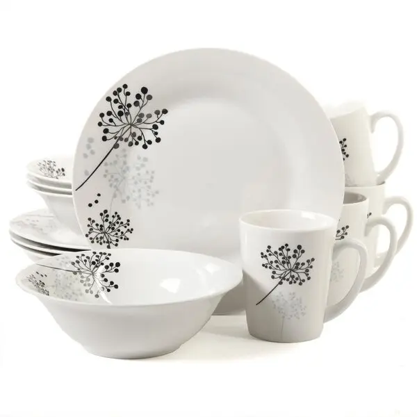 Gibson Netherwood 12-piece Dinnerware Set - White