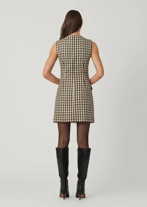 Shoshanna Abigail Houndstooth Tweed Mini Dress