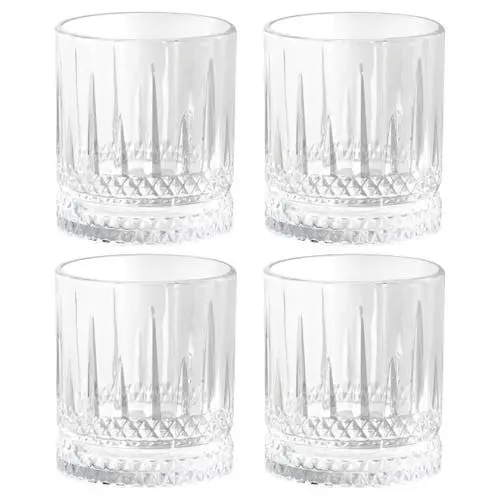 GIBSON HOME 4 Piece 13 Ounce Iceberg Embossed Double Old-fashioned Glass Set - Clear
