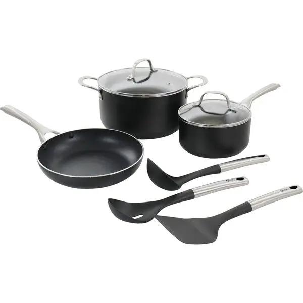 OSTER Palladium 8 Piece Aluminum Cookware Set - Black