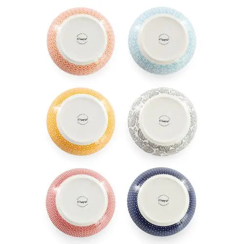 ELAMA Giovanna 6 Piece Porcelain Bowl Set