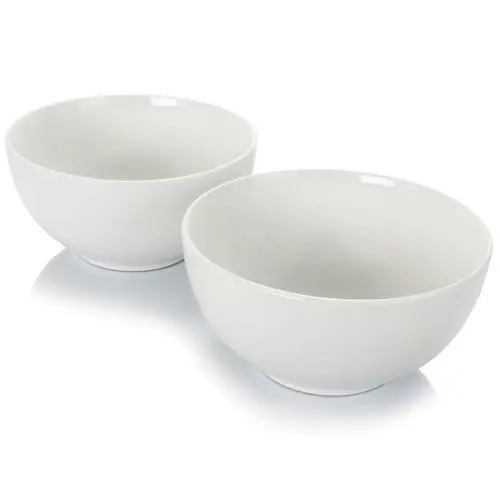 GIBSON HOME 2 Piece 7 Inch Ceramic All-purpose Round Bowl Set - White