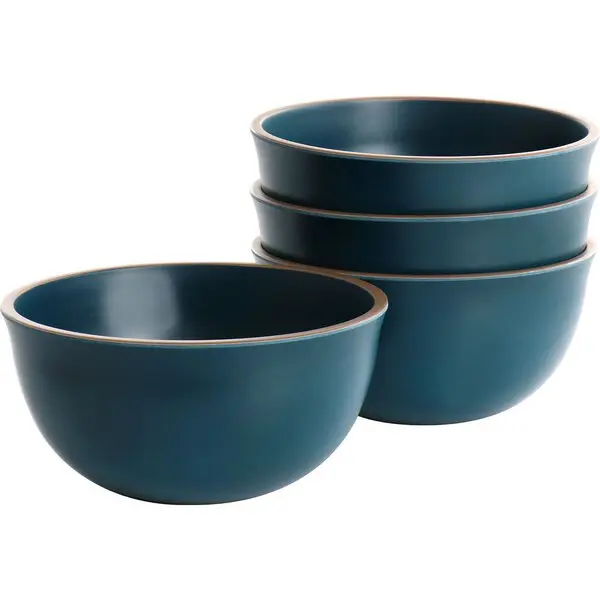 GIBSON HOME Rockabye 4 Piece Melamine Cereal Bowl Set - Dark Teal