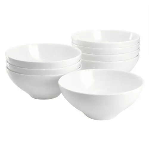 GIBSON ELITE Peninsula 8 Piece 6.5 Inch Bone China Cereal Bowl Set - White
