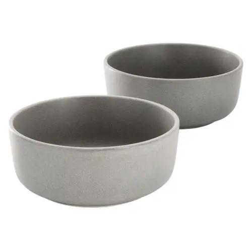 SOHO LOUNGE Bryant Park 2 Piece 6 Inch Stoneware Cereal Bowl Set - Gray
