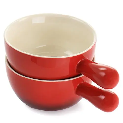 CROCK-POT 2 Piece Stoneware 22oz Soup Bowl Set With Long Handle