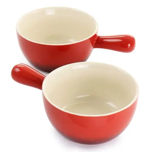 CROCK-POT 2 Piece Stoneware 22oz Soup Bowl Set With Long Handle