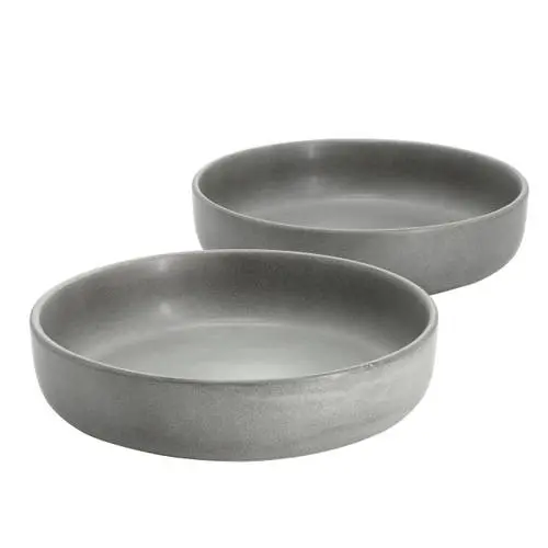 SOHO LOUNGE Bryant Park 2 Piece 8 Inch Stoneware Dinner Bowl Set - Gray