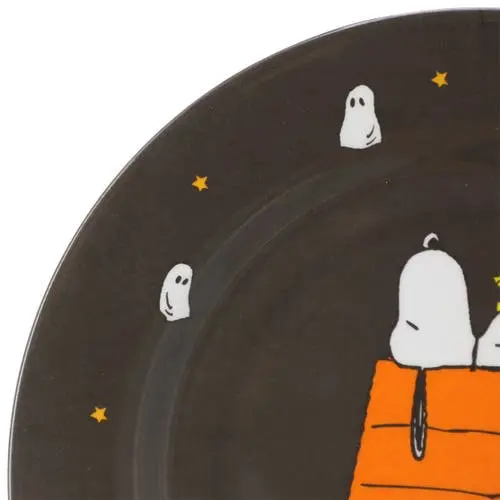 GIBSON HOME Snoopy Pumpkin 12 Piece Melamine 10.5 Inch Dinner Plate Set