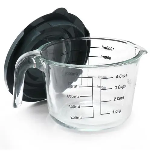 OSTER Coolidge 4 Cup Glass Measuring Cup With Snap On Lid