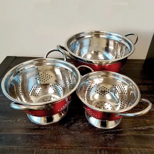 OSTER Metaline 3 Pack Round Asian Colander