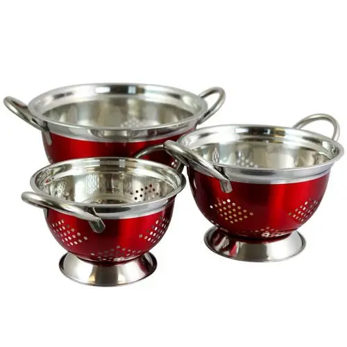 OSTER Metaline 3 Pack Round Asian Colander