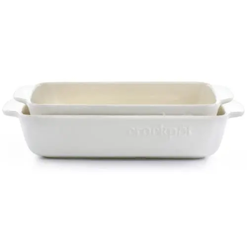 CROCKPOT 2.5 Quart And 3.5 Quart Rectangular Stoneware Bake Pan Set