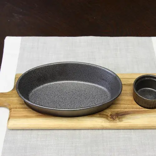 GIBSON ELITE Gracious Dining 3-piece Reactive Fine Ceramic Bowl Set With Acacia Wood Tray