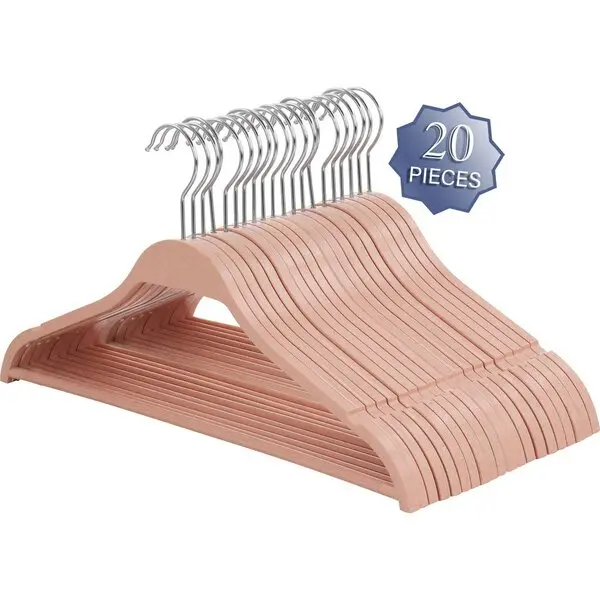 ELAMA 20 Piece Biodegradable Coat Hangers - Pink