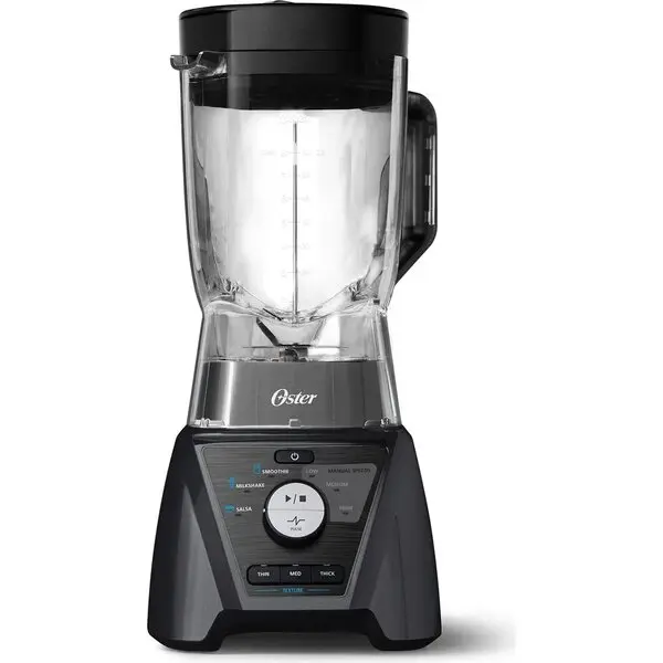 OSTER Texture Select 8 Cup 1200 Watt All Metal Drive Plastic Jar Blender With 9 Settings - Silver