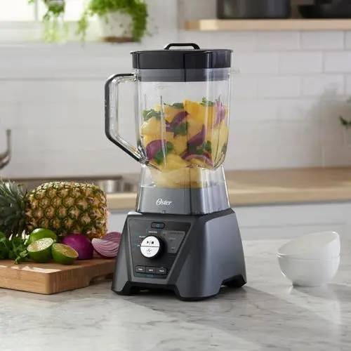 OSTER Texture Select 8 Cup 1200 Watt All Metal Drive Plastic Jar Blender With 9 Settings