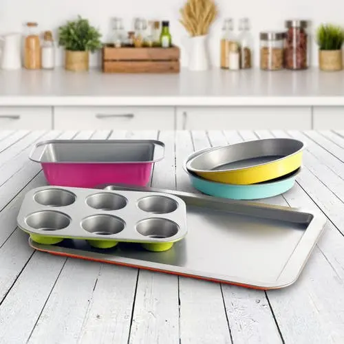 GIBSON HOME Color Splash Lyneham 5 Pc Carbon Steel Bakeware Set