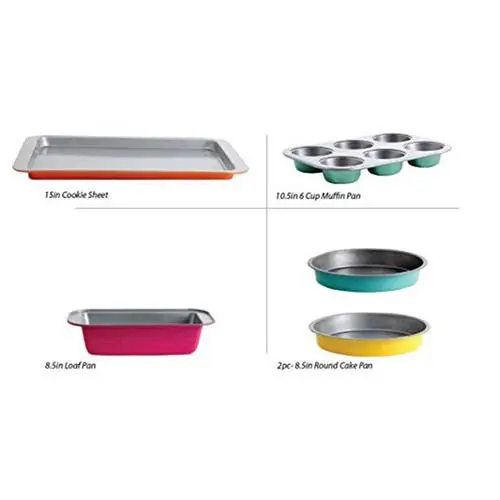 GIBSON HOME Color Splash Lyneham 5 Pc Carbon Steel Bakeware Set