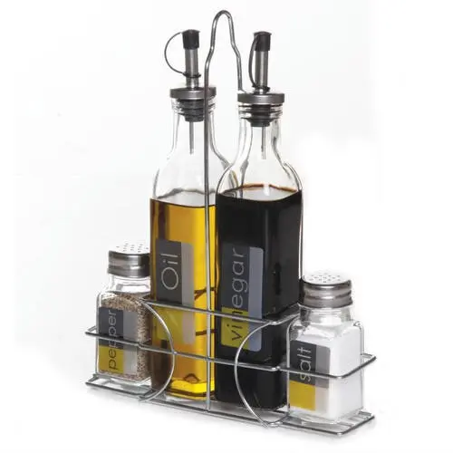 GIBSON HOME General Store 4-piece Condiment Set With Wire Caddy