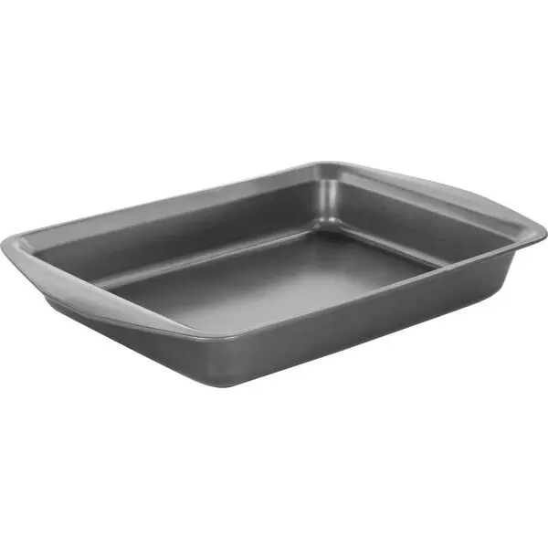 Gibson Baker's Friend 16.75 Inch Nonstick Steel Roasting Pan - Grey
