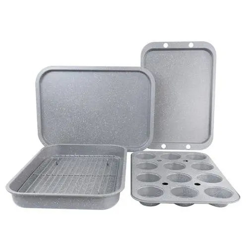 OSTER 5 Piece Carbon Steel Roasting And Baking Set - Grey