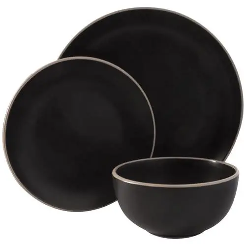 GIBSON HOME Rockaway 12 Piece Stoneware Dinnerware Set