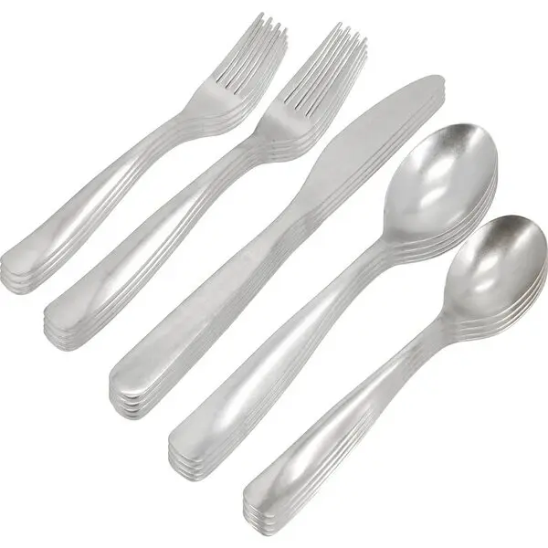 GIBSON HOME Hulton 20 Piece Stainless Steel Flatware Set - Metallic Silver