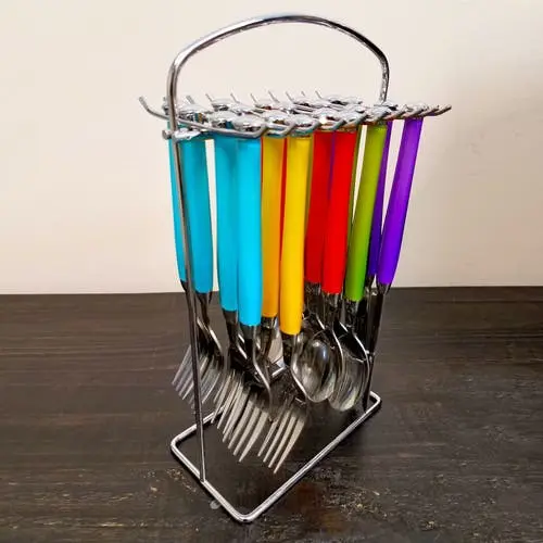 GIBSON HOME Santoro 20-piece Stainless Steel Flatware Set With Hanging Rack
