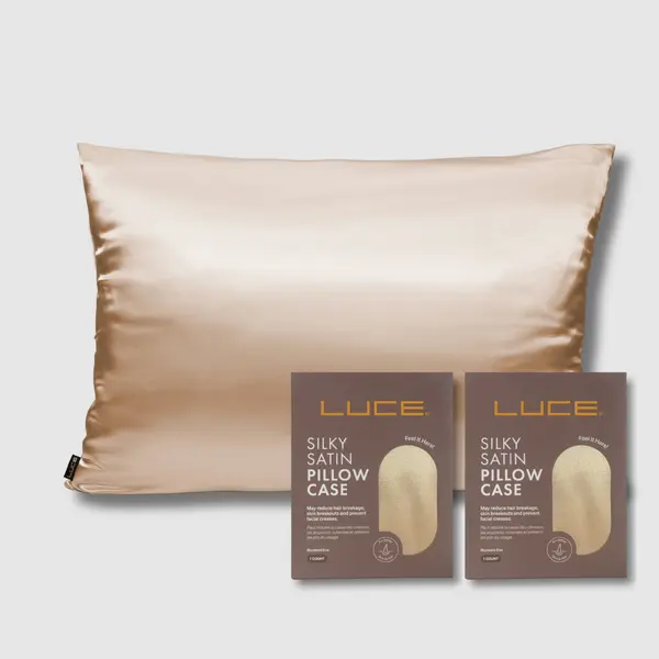 LUCE Silky Satin Pillow Case 2 Pieces - Champagne