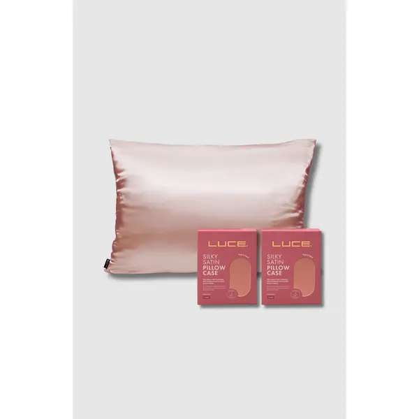LUCE Silky Satin Pillow Case 2 Pieces - Pink