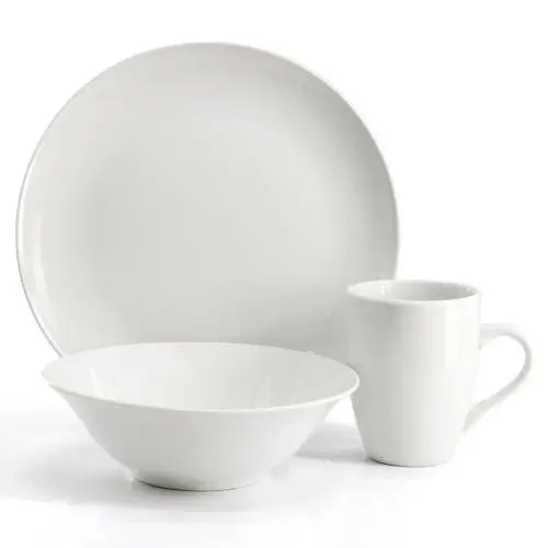 GIBSON HOME Wintercap 12 Piece Fine Ceramic Dinnerware Set
