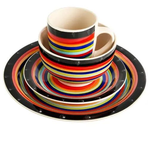 GIBSON HOME Casa Stellar 16 Piece Round Stoneware Dinnerware Set