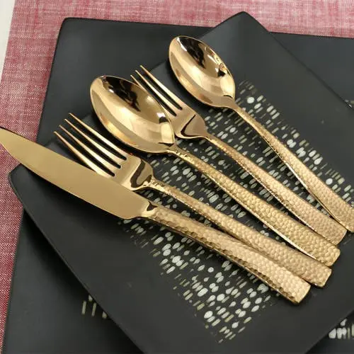 GIBSON ELITE Stonehenge 20 Piece Flatware Set Gold